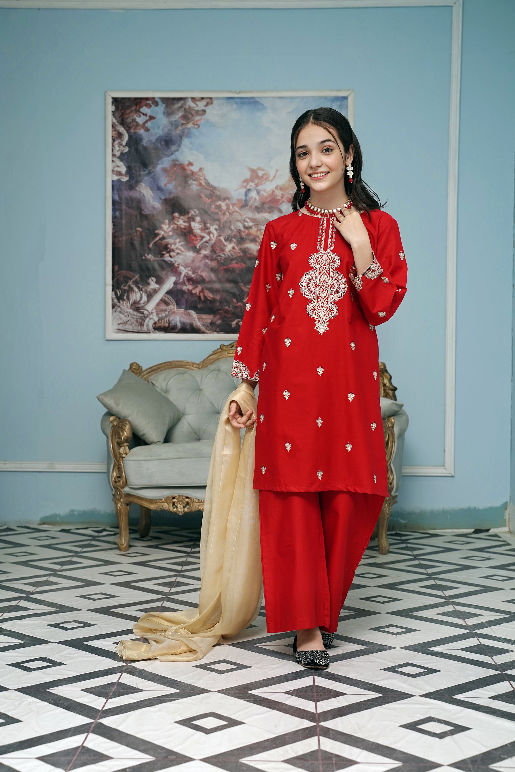 RED ROSE STITCHED 3-PIECE – rumis.pk